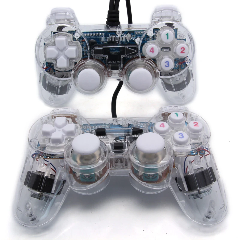 2 Pcs Microkingdom USB Gamepad Gamestick Twins Double Shock Joystick ...