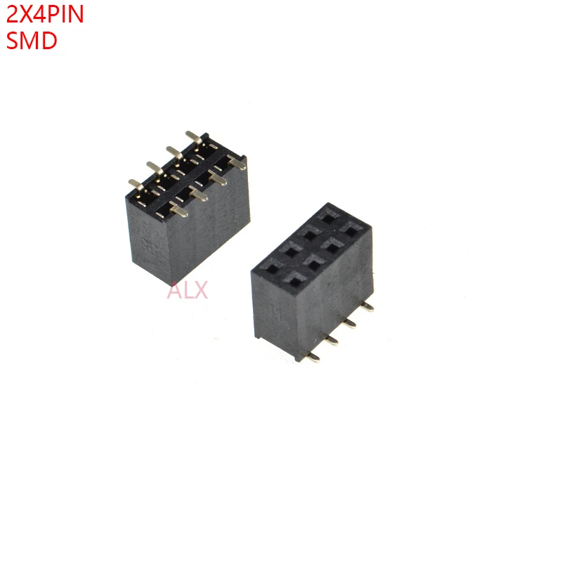 10pcs Smt Smd 2x4 Pin Double Row Straight Female Pin Header 2.54mm Pitch Connector Socket 2*4 ...