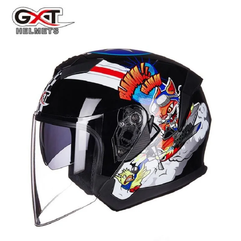 2018 Summer Gxt Half Face Motorcycle Helmet G522 Abs Double Lens ...