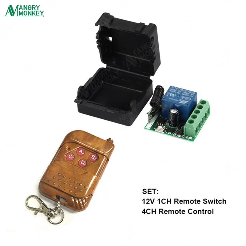 433Mhz Universal Wireless RF Remote Control Switch DC 12V 10A 1CH relay ...