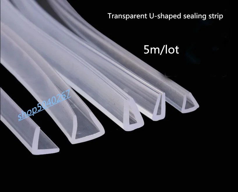 5m-lot-transparent-U-shaped-rubber-sealing-strip-glass-edge-anti ...