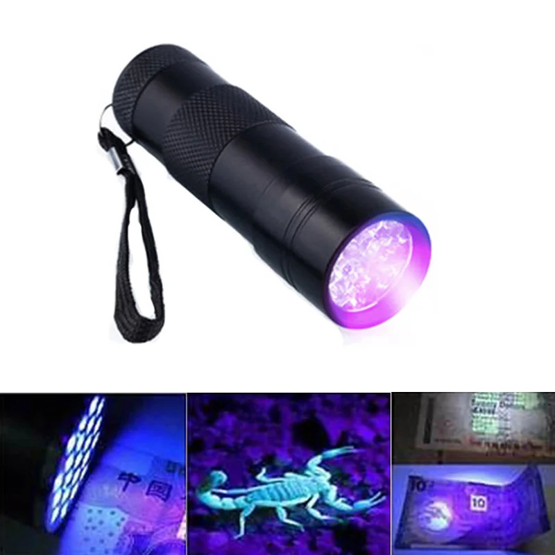 Mini lanterna ultravioleta led portátil 395nm roxo violeta led lanterna ...