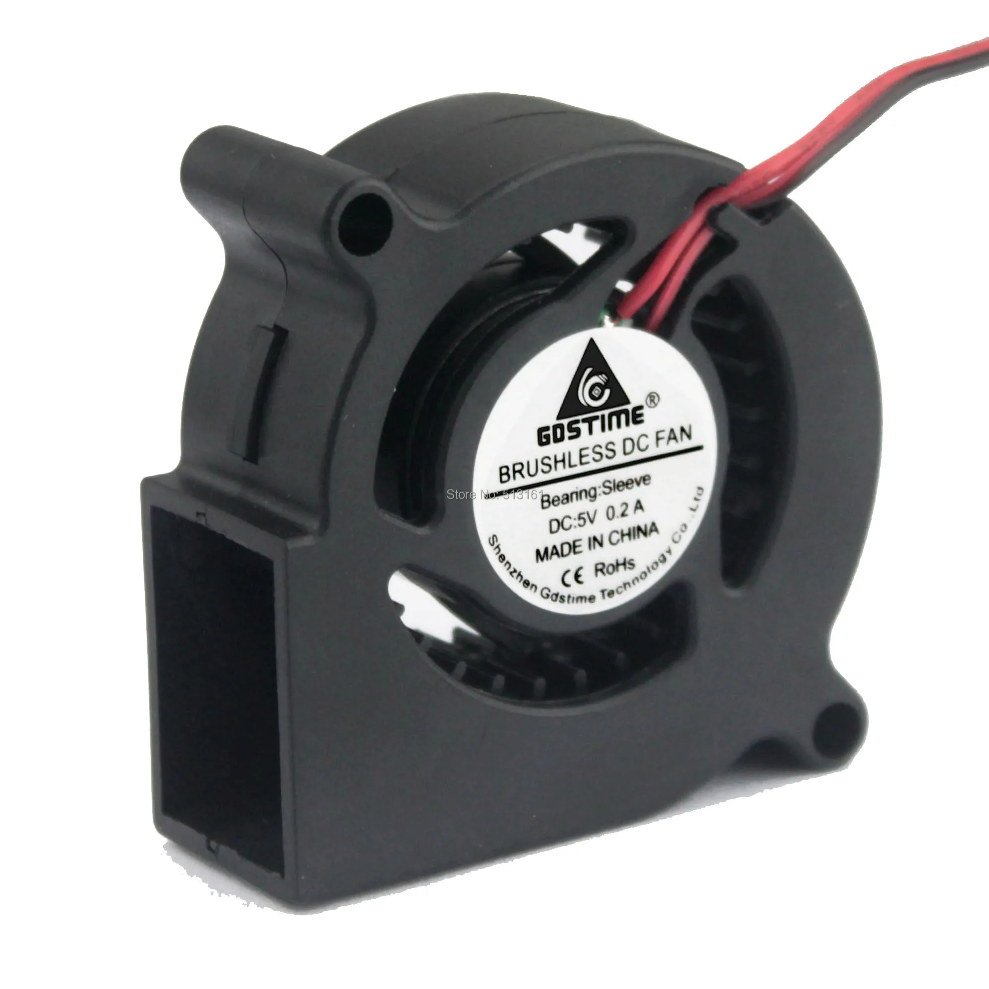 Gdstime 5020 미니 5V DC 브러시리스 전기 송풍기 냉각 팬, 2 와이어 50mm x 20mm, 5 개|dc ...