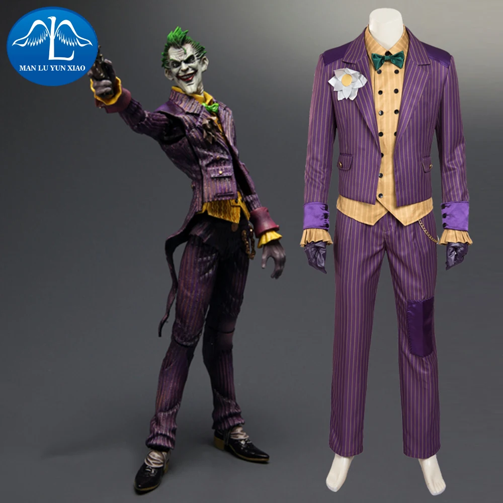 MANLUYUNXIAO Batman Arkham Asylum Joker Cosplay Costume Men Costume ...
