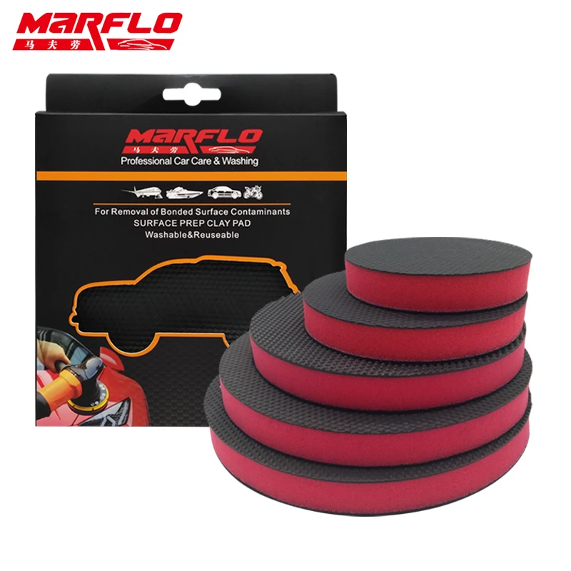 Marflo Car Wash Magic Clay Bar Pad Mitt Sponge Polishing Pad Before ...
