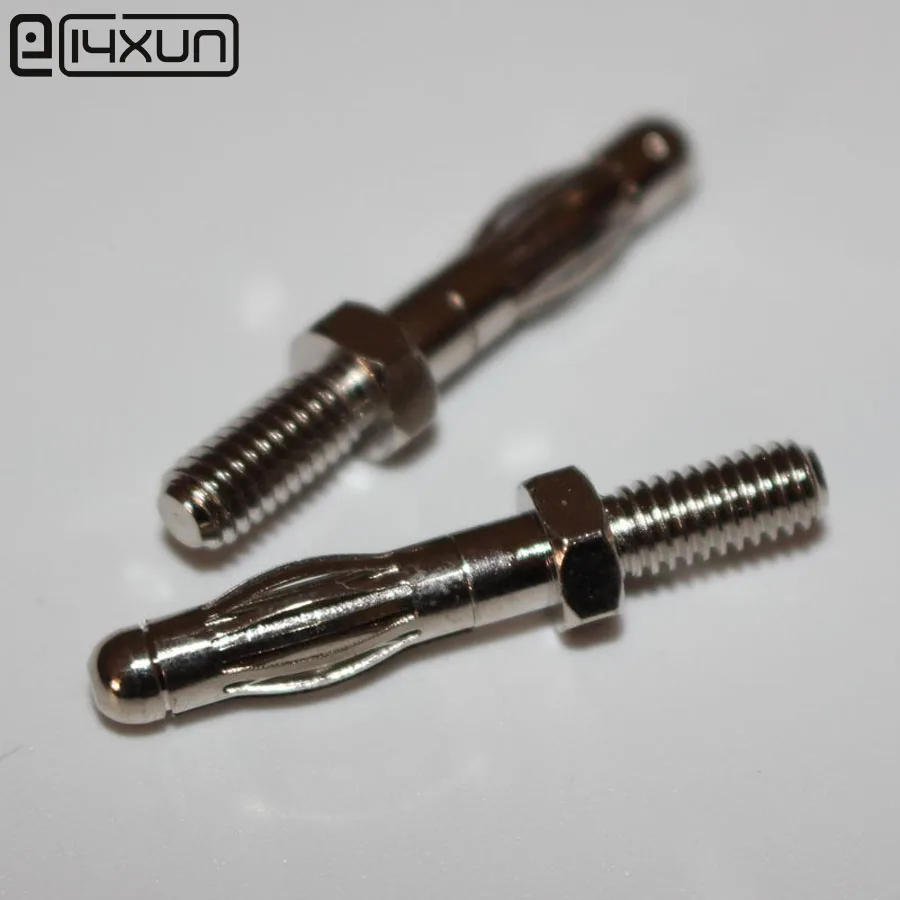 50 pcs Thread 4mm Uninsulated Banana Plug 4mm Thread Bolt Fitted for ...