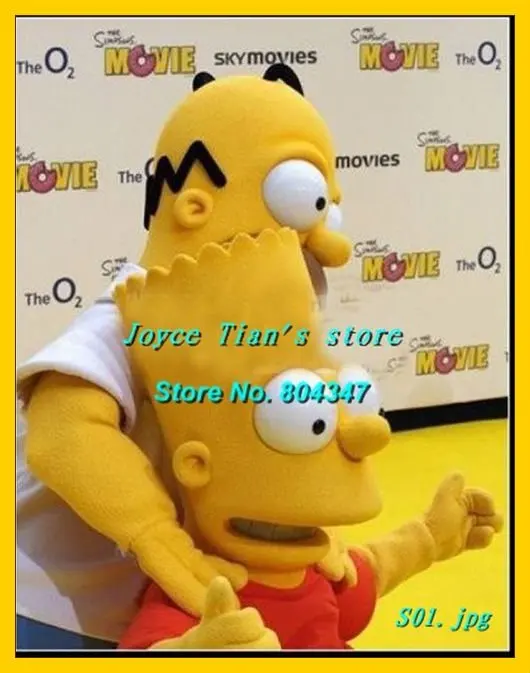 Homer Simpson Mascot costume costume Christma fur Cartoon Mascot ...