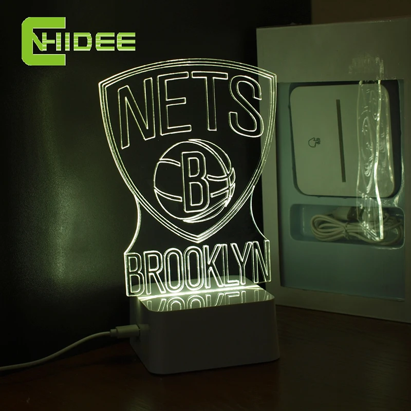 CNHidee Innovative 3D Night Lights For NBA Basketball Team NETS USB LED ...