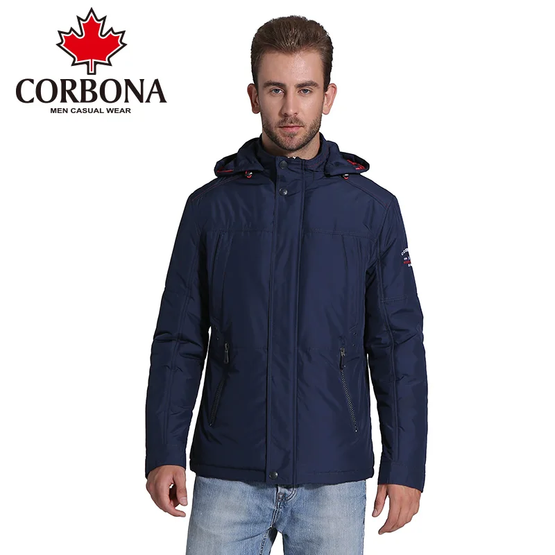 CORBONA Men Jacket Casual Thin Coat Fashion Outwear Winter Warm Mens Jackets And Coats Male ...