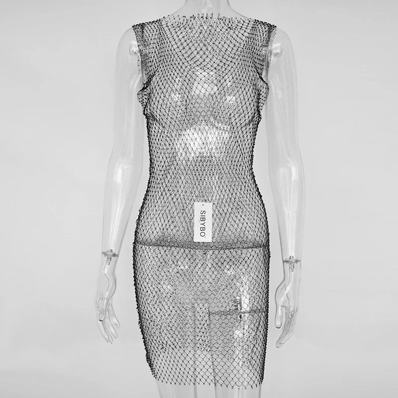 FREE SHIPPING Crystal Diamond Mesh Sexy Bodycon Dress JKP1193 - Allkpop ...