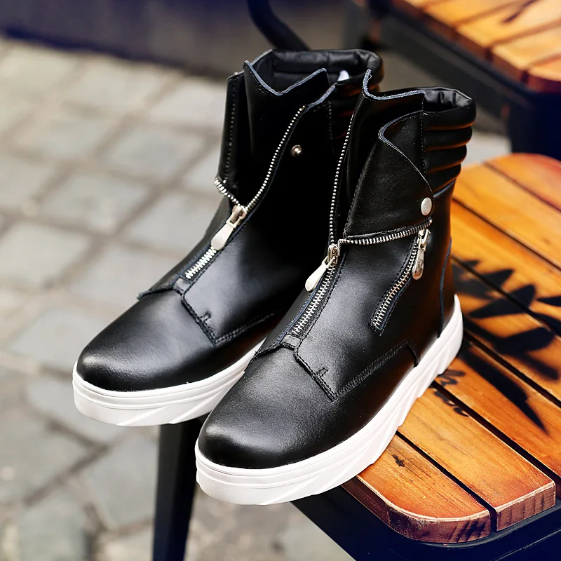 2020 Fashion Men Shoes Spring Autumn Ankle Boots Men Comfortable Zip ...