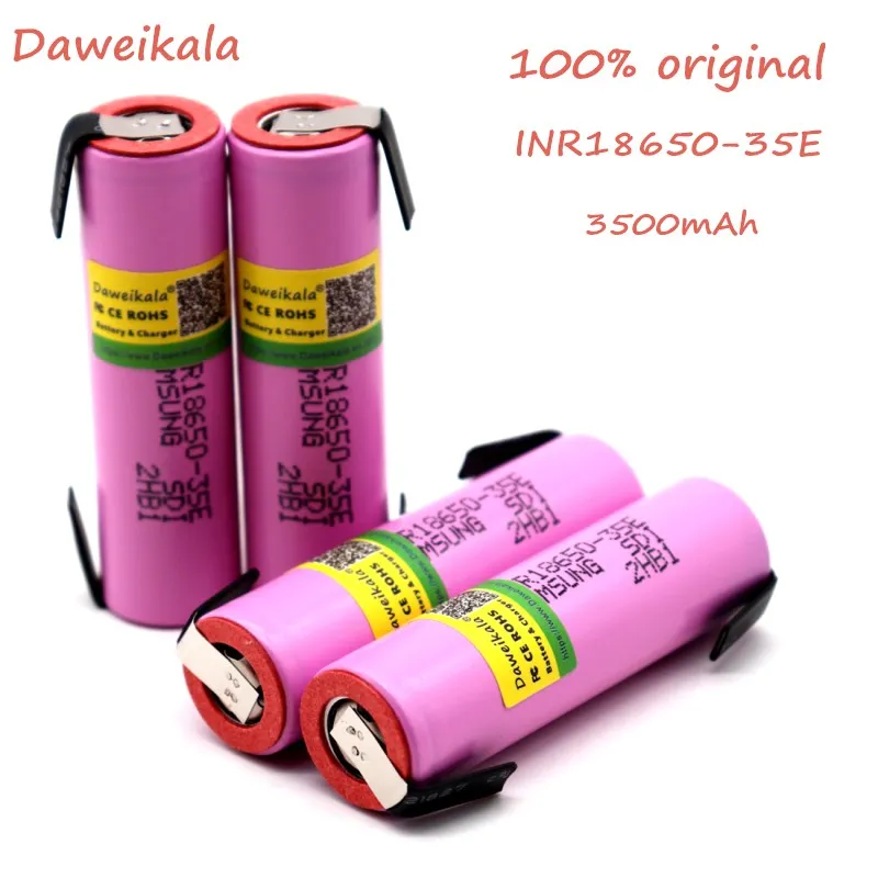 4PCS Original 18650 battery inr18650 35e 18650 3500mAh 13A with strips ...