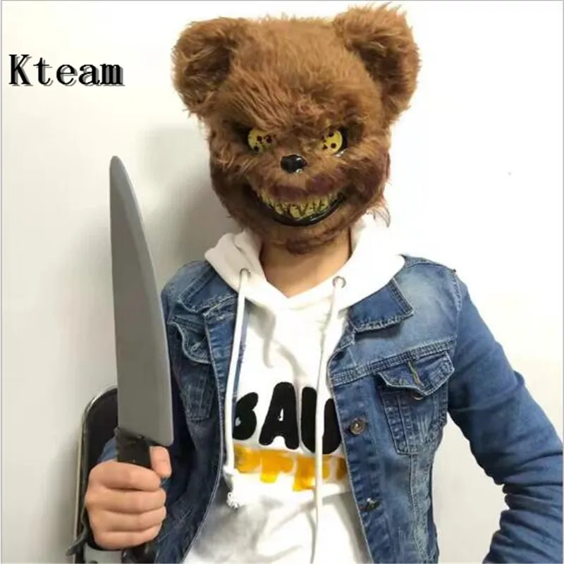 Gorący Funny Party Cosplay Straszny Zabójca Miś Maska Dla Dorosłych zło ...