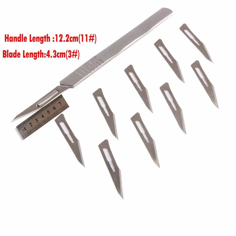 #11 Surgical Scalpel Set - Stainless Steel Handle with Carbon Steel ...