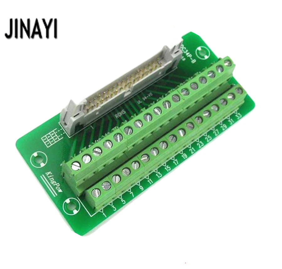 IDC-34-Pin-IDC34P-Male-Terminal-Block-Breakout-PLC-Relay-Terminals-DIN ...