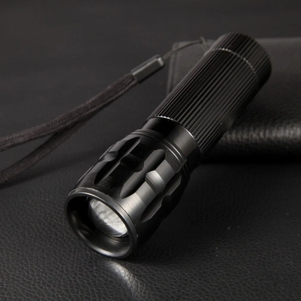 Aluminum alloy glare LED flashlight Telescopic focusing Three speed ...