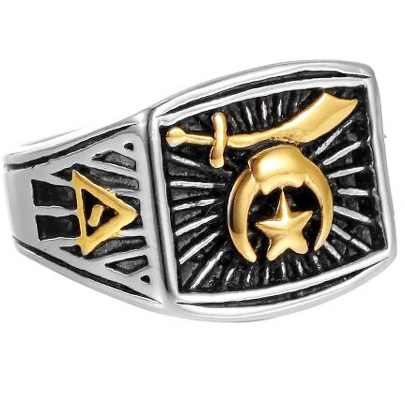 Edglifu Men Ring Muslim Sword Star Moon Imam Ali Rings For Man ...
