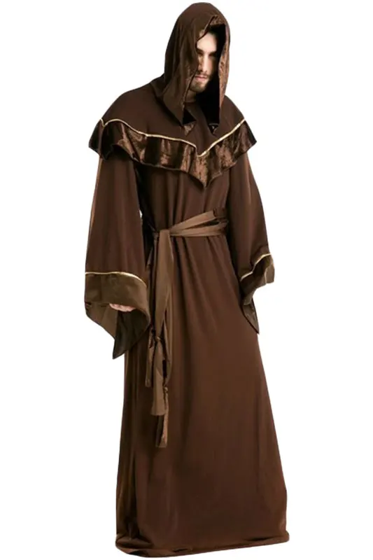 Adult Mens Priest Costume Medieval Monk Christian Missionary Costumes