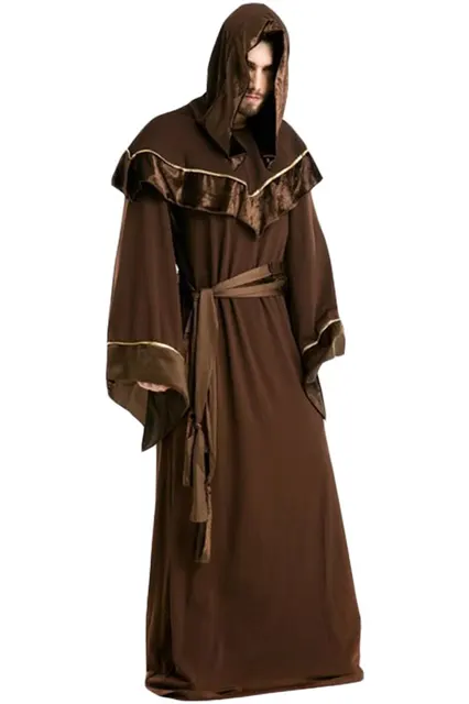 Adult Mens Priest Costume Medieval Monk Christian Missionary Costumes ...