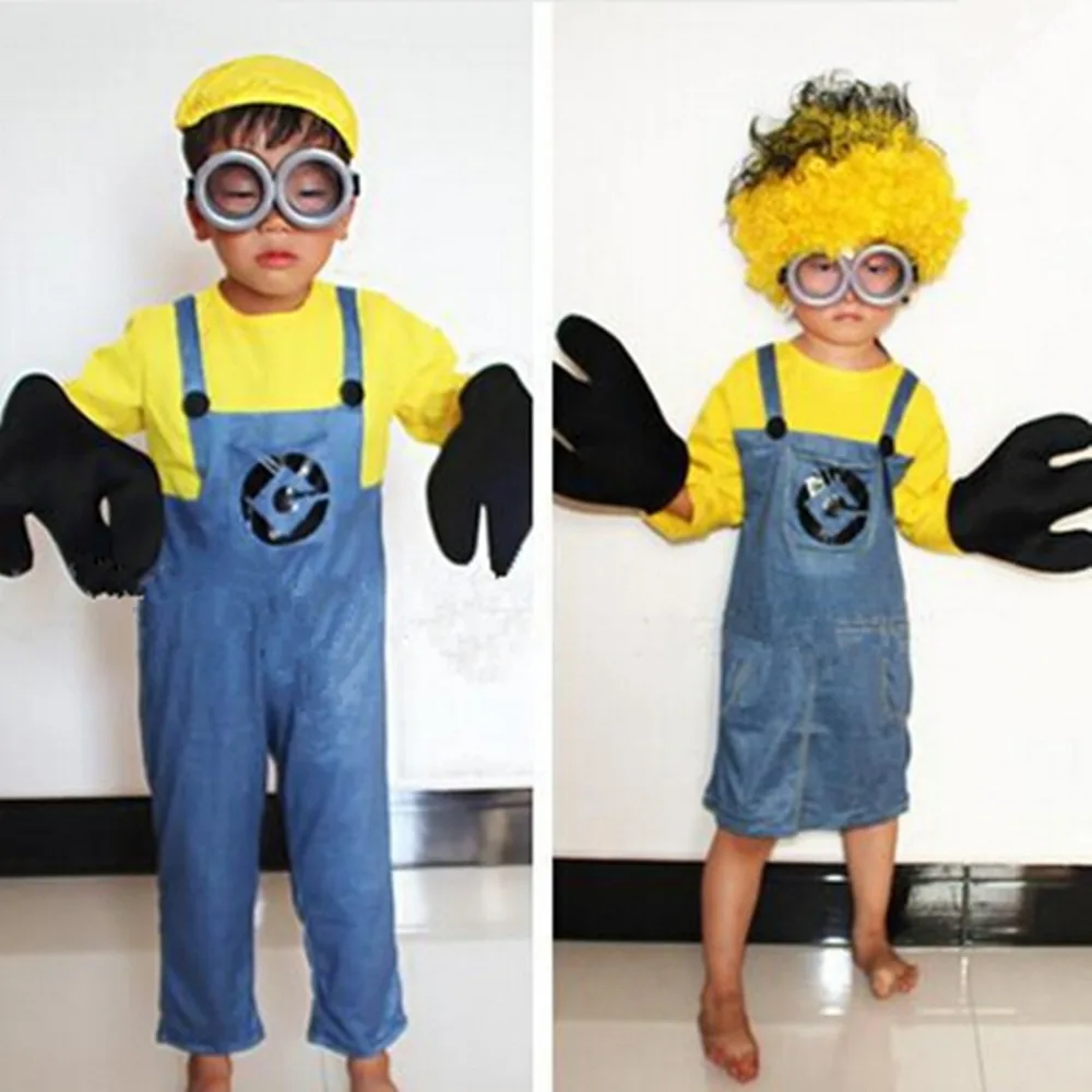 Halloween party Despicable Me Minion Costume with glasses Mini Corps ...