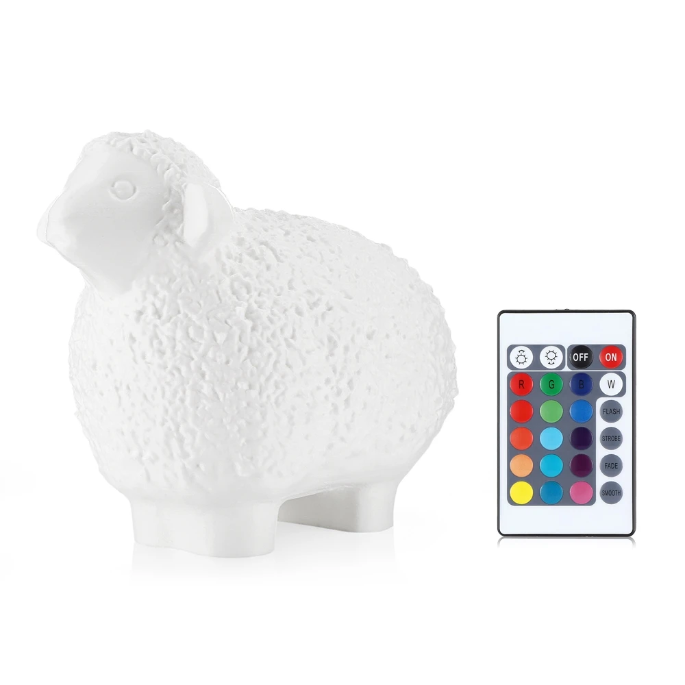 Novelty 3d Print Night Light Sheep Lamp Bookcase Led Light For Kids ...