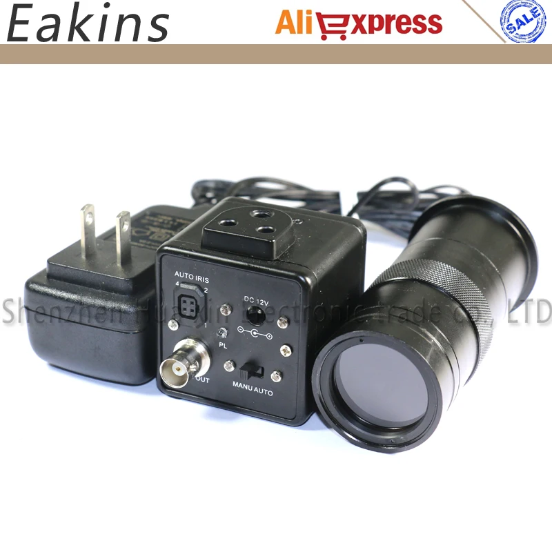 800TVL CCD Digital Microscope BNC Output Industrial Camera Auto IRIS ...