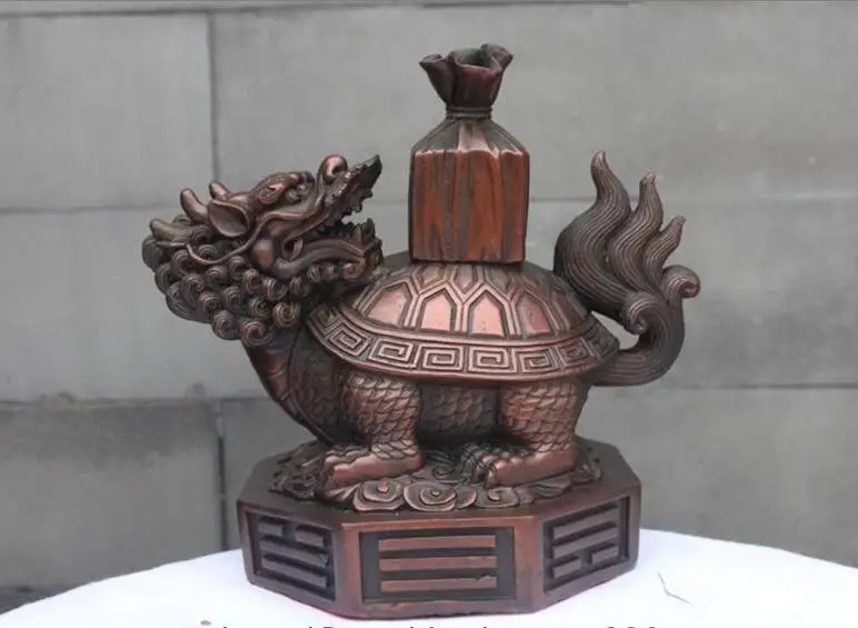 Chinese Royal Pure Bronze Copper Dragon Turtle Carrying Seal Stamp ...