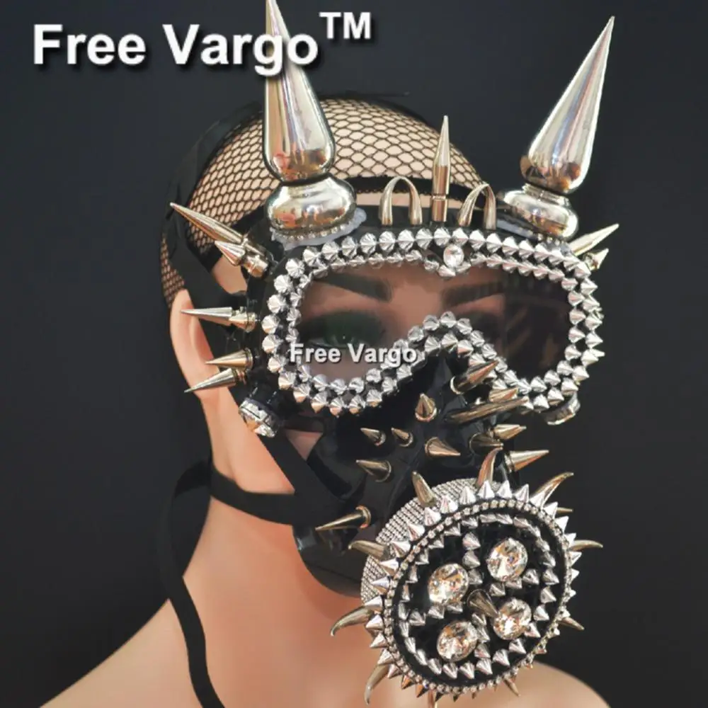 Holographic Black Burning Man Goggles Face Dust Gas Mask Steampunk ...
