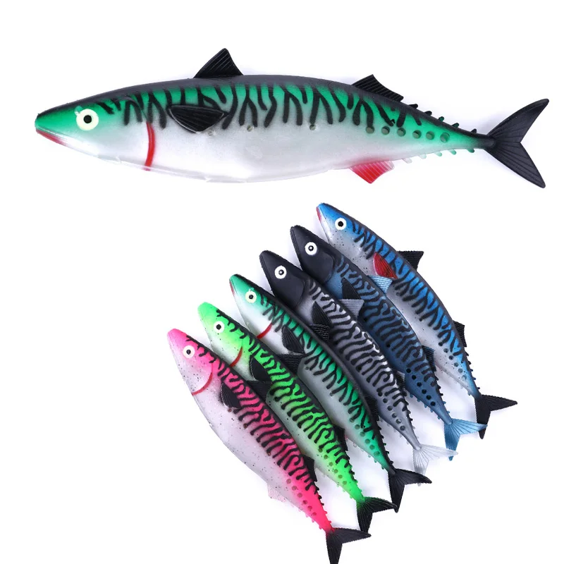 Long Big Fishing Lure 290mm 65g Soft Squid bait deep sea Sillicon Lure ...