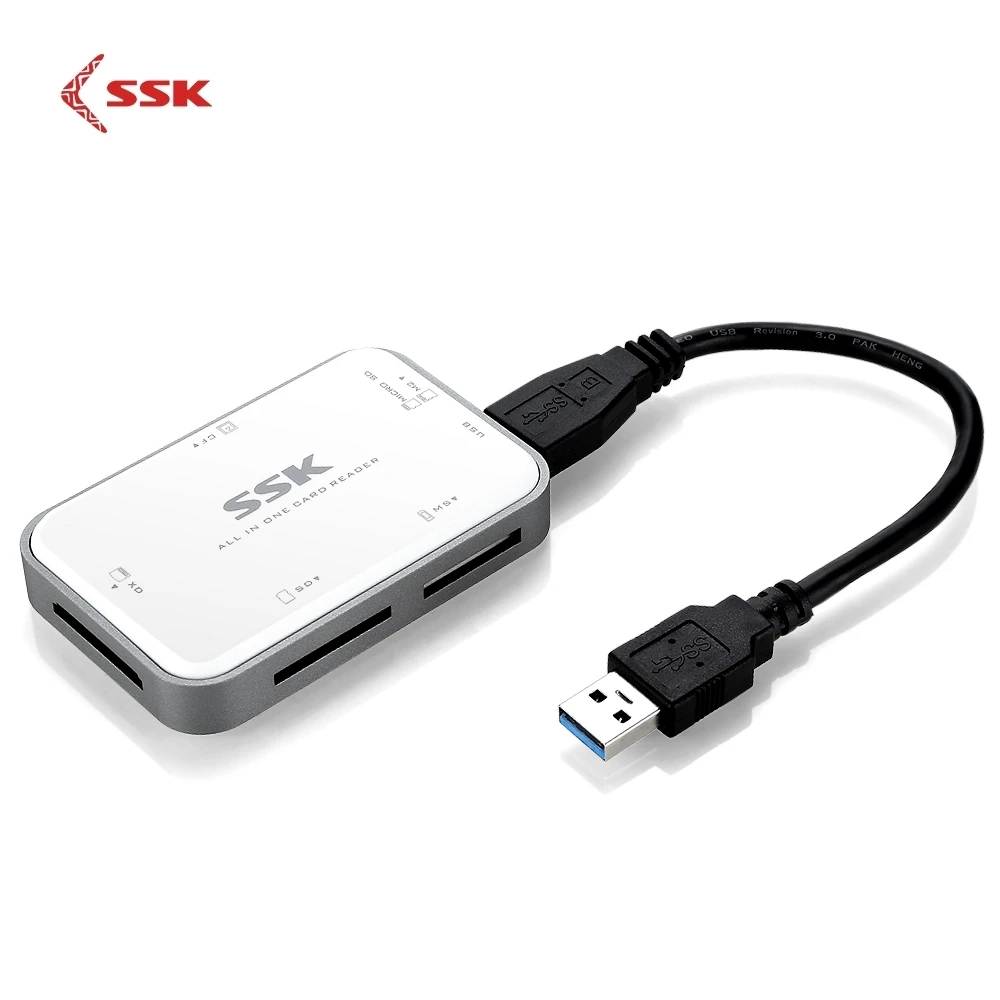 SSK SCRM056 All in 1 USB3.0 Card Reader SD/SM /Micro SD/CF 5Gbps Faster ...
