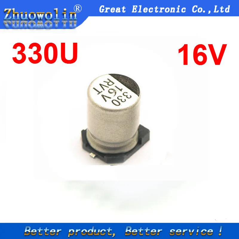 10PC/Lot SMD Aluminum Electrolytic Capacitor 16V 330UF SIZE 8*10.5MM ...