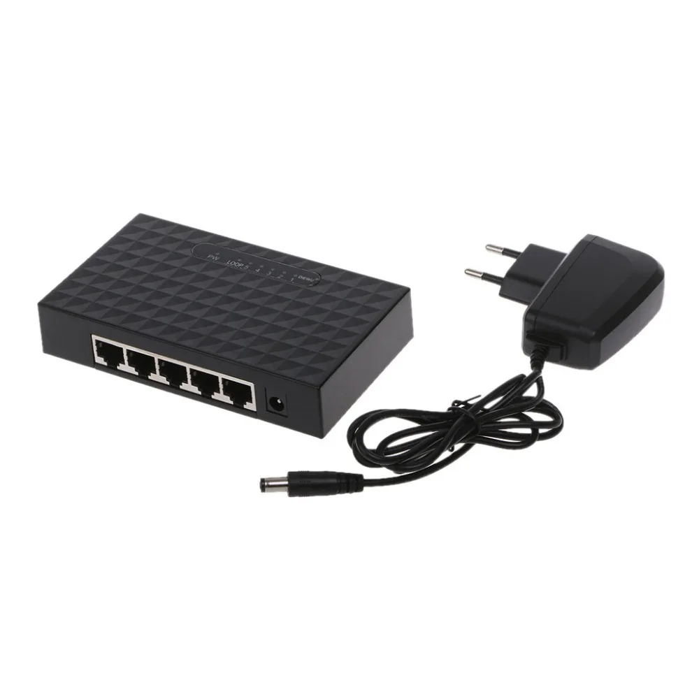 5 Port 10/100/1000Mbps Fast LAN Ethernet Network Switch HUB Desktop ...