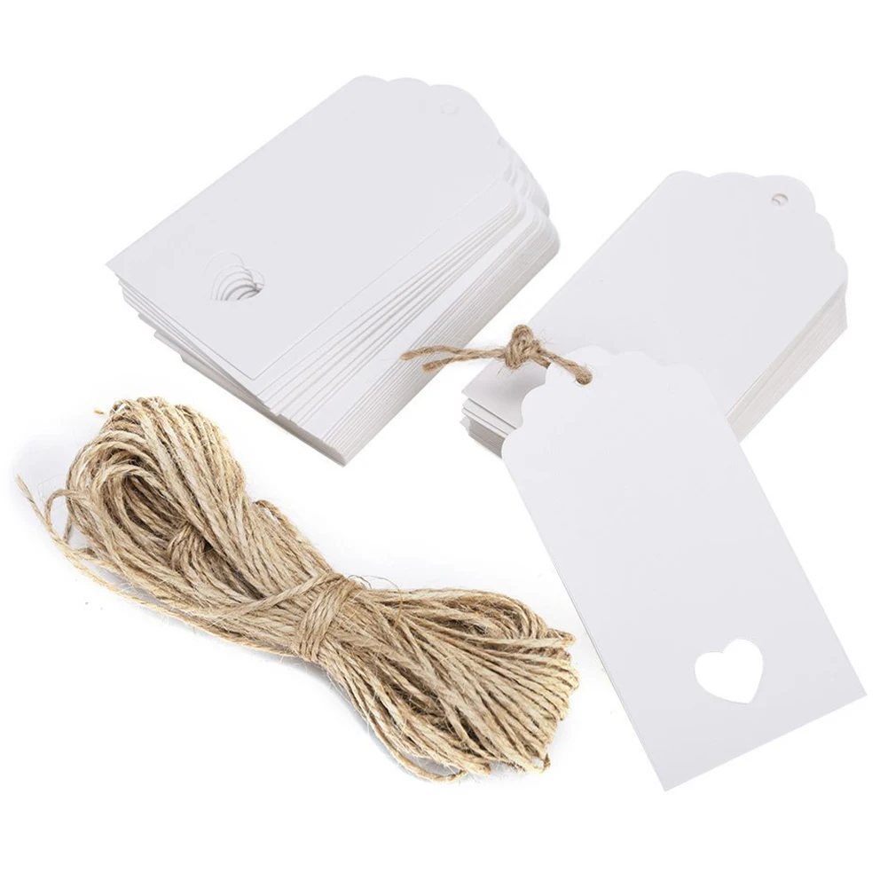 White Paper Tags Gift Tags Luggage Tags Wedding Paper Tags, 100 Pieces ...