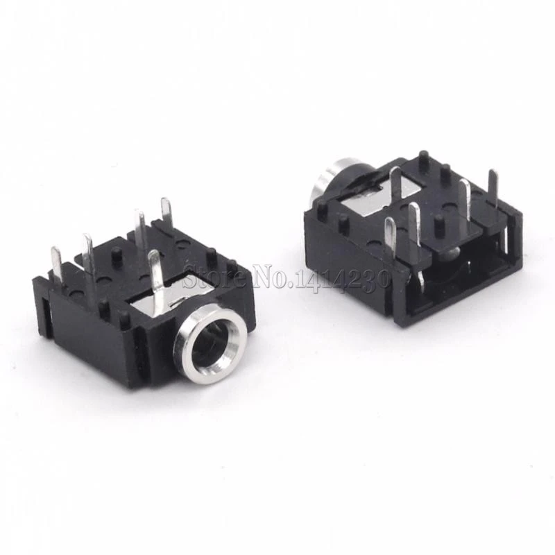 10pcs 3.5mm Stereo Jack Socket Audio Jack Connector Pcb 3f07 Pj-307 ...