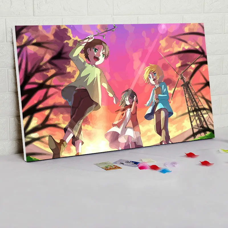 Pintura al óleo Diy por números de ataque a los Titanes, pintura ...