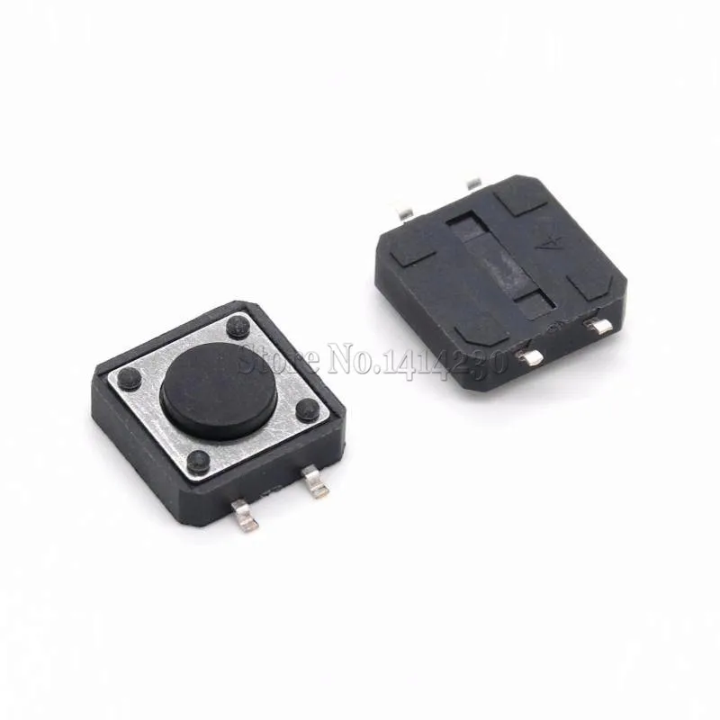 20pcs 12*12*4.3mm 12*12*4.3h Tactile Push Button Switch Smd 4pins ...