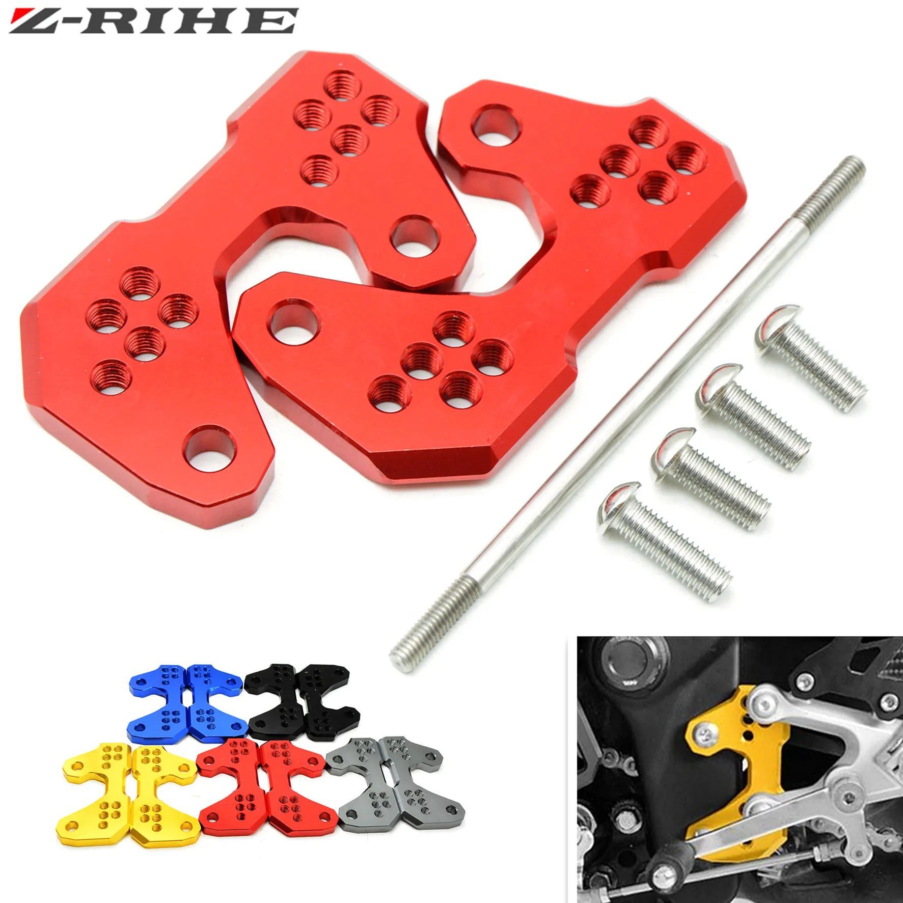 For Yamaha CNC Aluminum Motorcycle Accessories Rearset Base Foot Pegs ...