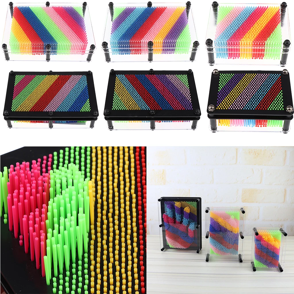 Plastic-3D-Pin-Art-Sculpture-Pin-Impression-Toy-Hand-Mold-Board-Great ...