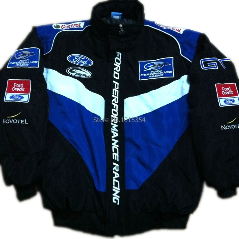 F1 automobile race clothing wrc work wear 14 FORD emblem winter wadded ...
