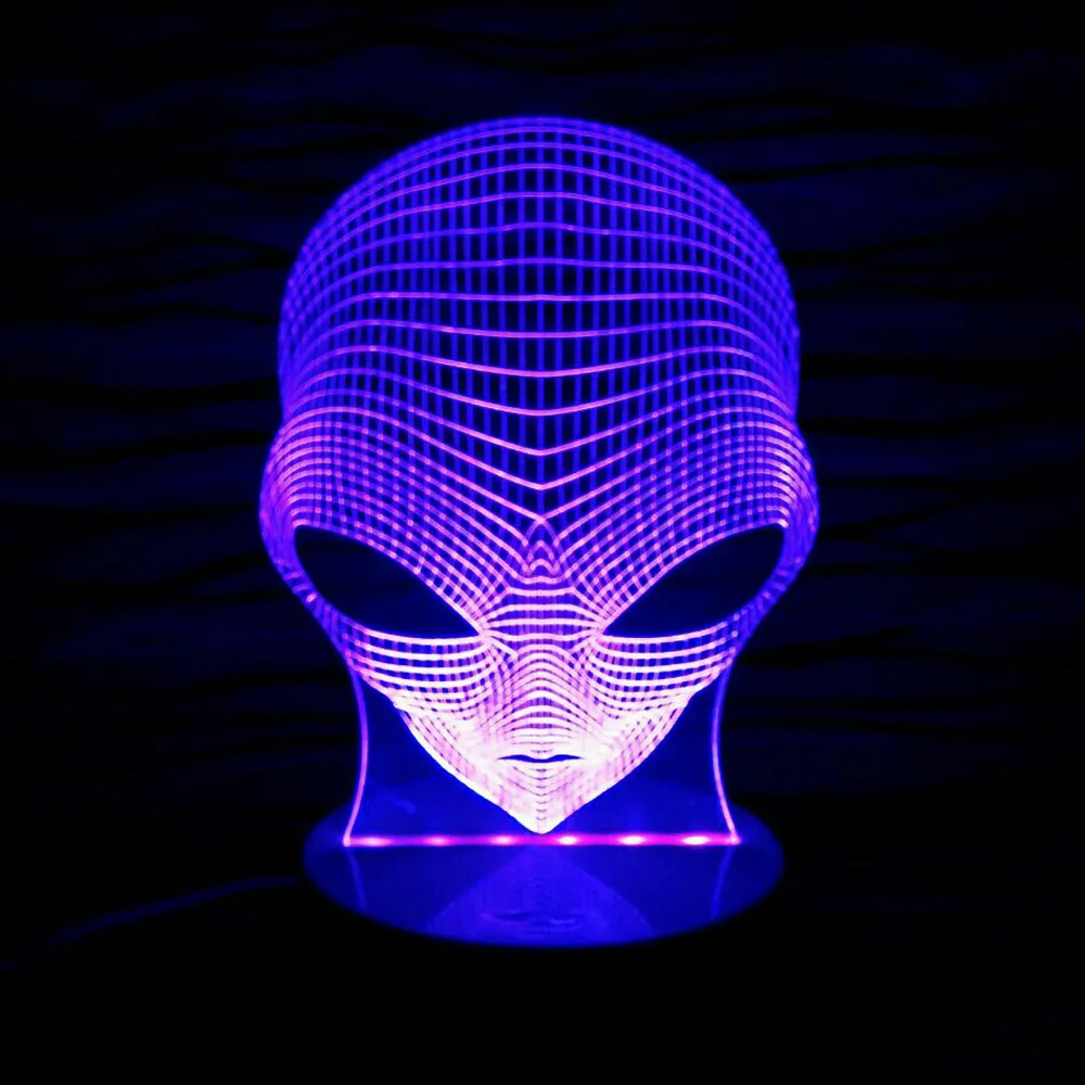 3D LED Table lamp Decorative Pop eyed Alien Shape 3D Handmade Acrylic ...