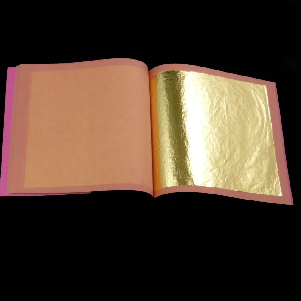 50 Sheets In 2 Booklets 8x8cm Genuine 24k Edible Gold Leaf Gilding ...