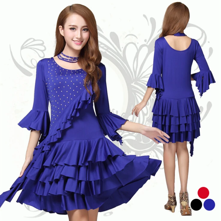 2016 Dancewear Suit Latin Dance Costume Practice Clothing Latin Salsa ...