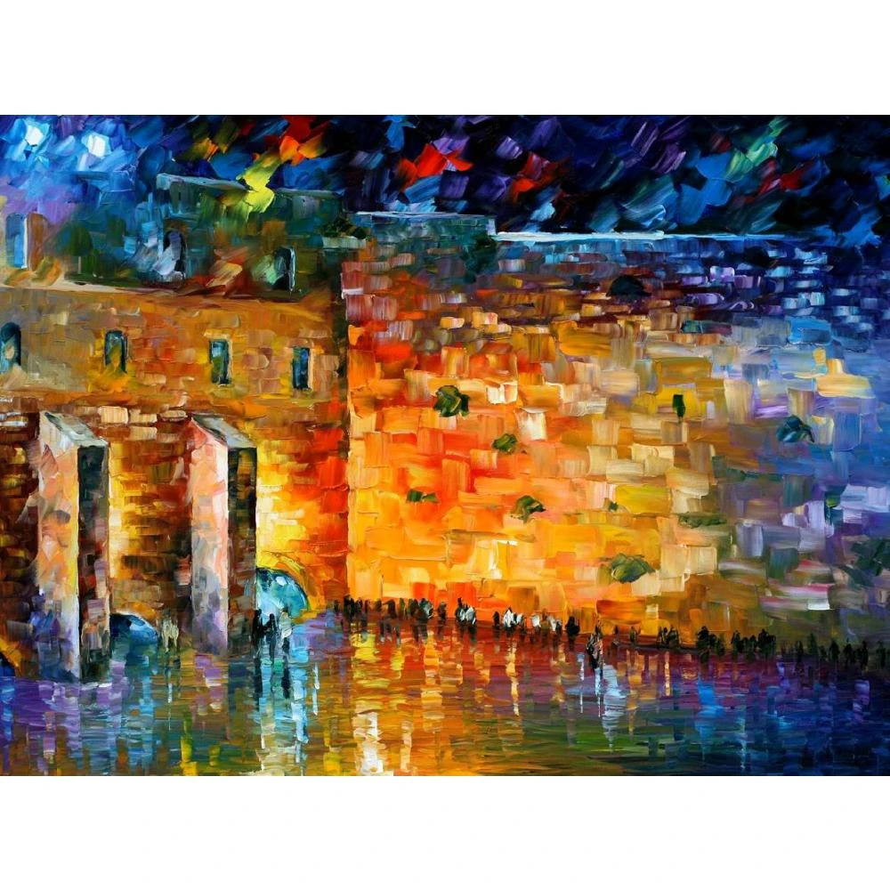 Jewish Art Painting Wailing Wall Handmade Oil Canvas Jerusalem ...