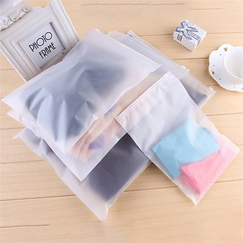 2pcs Matte Frosted Travel Pouch Storage Bag Sealed Waterproof