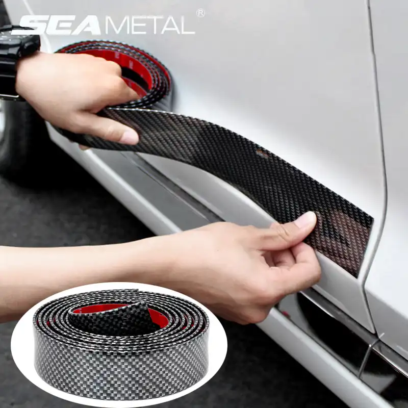5D Carbon Fiber on Car Stickers Vinyl Door Bumper Film Protector Trim ...