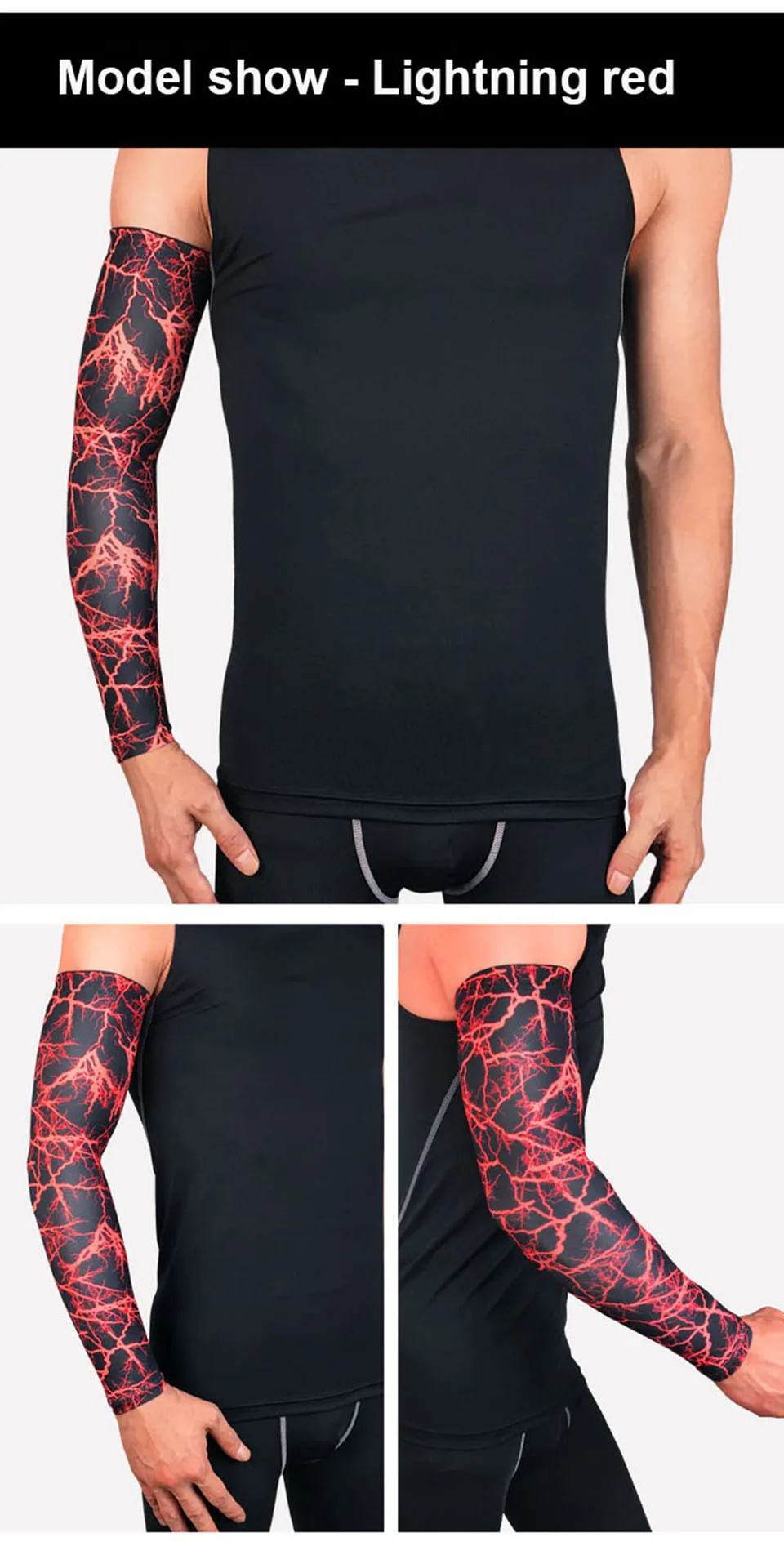 Compression bras,Protège-bras de protection UV pour la course à pied,le ...