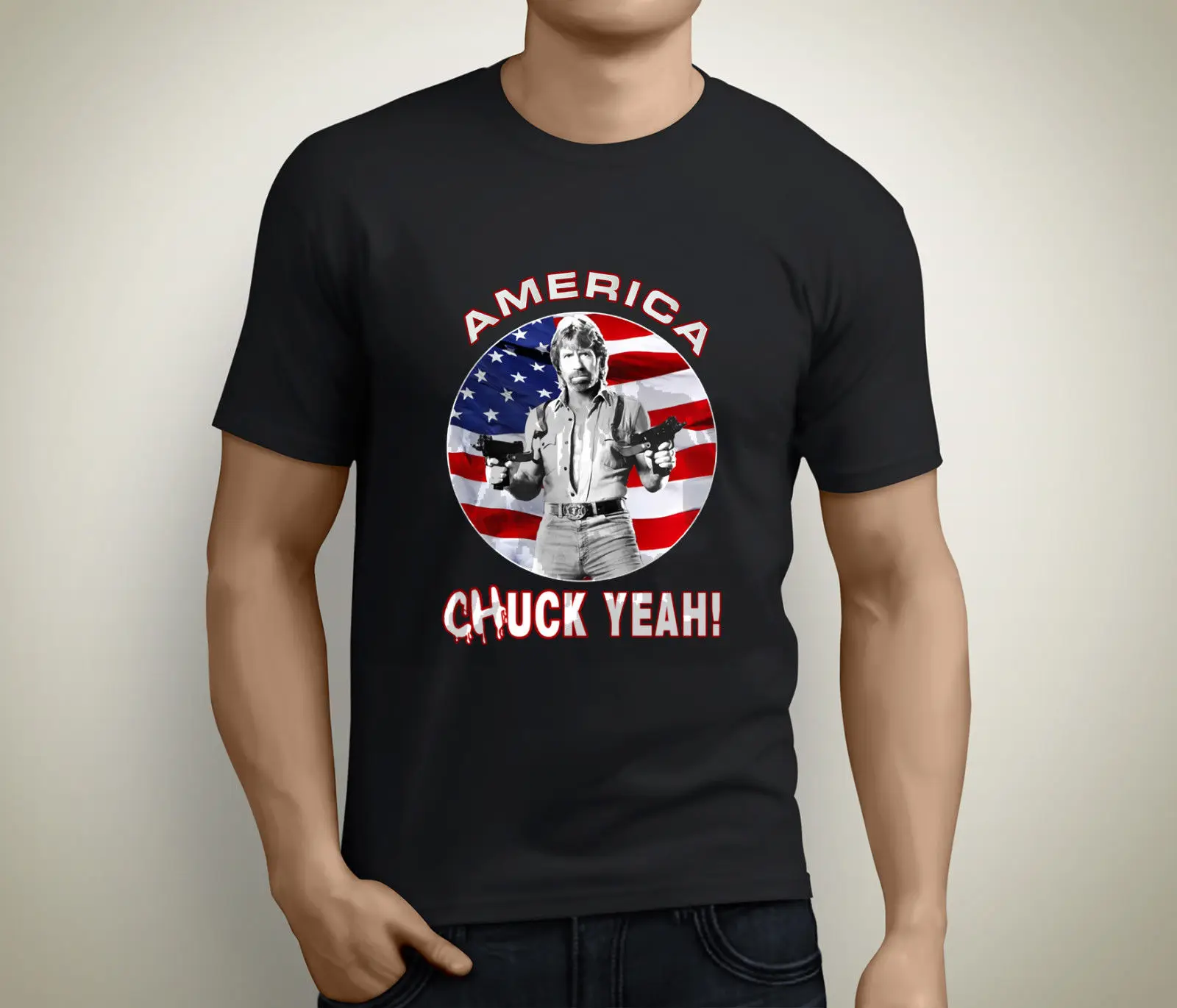 Official Chuck Norris America Short Sleeve Men's Black T Shirt Size S ...