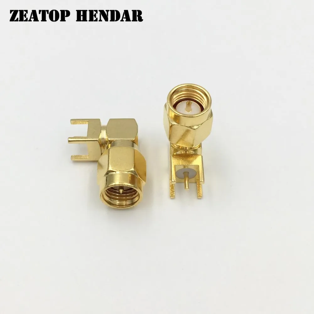 20Pcs-Brass-SMA-Male-Plug-SMA-Right-Angle-90-Degree-Solder-PC-Board-PCB ...