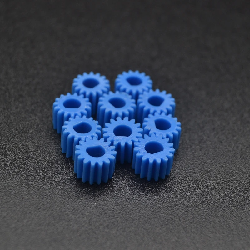 10pcs M0.5 Blue Plastic D Shape Hole Gear 4mm For Gear Motor Model DIY ...
