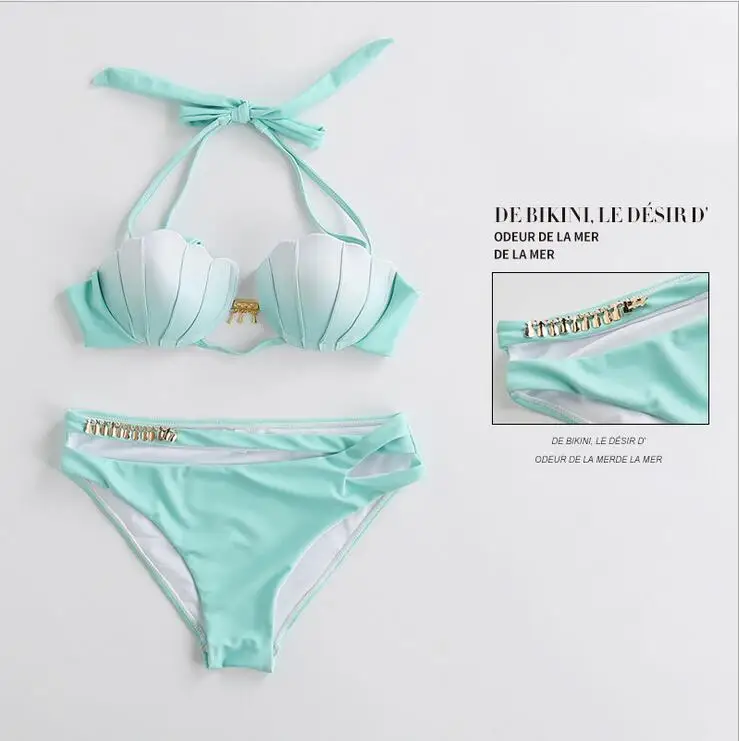 Fresh And Sexy Bathing Suit Gradient Color Diamond Swimming Suits Shell ...